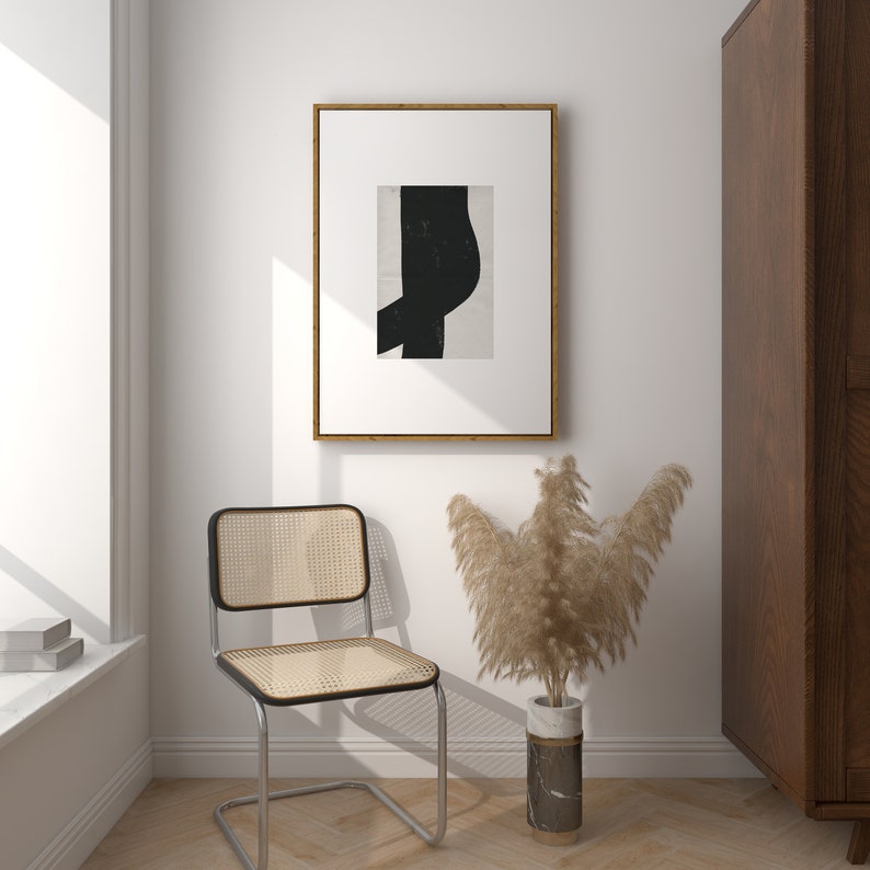 Minimalist Printable Drawing Black White Art Print Japandi - Etsy