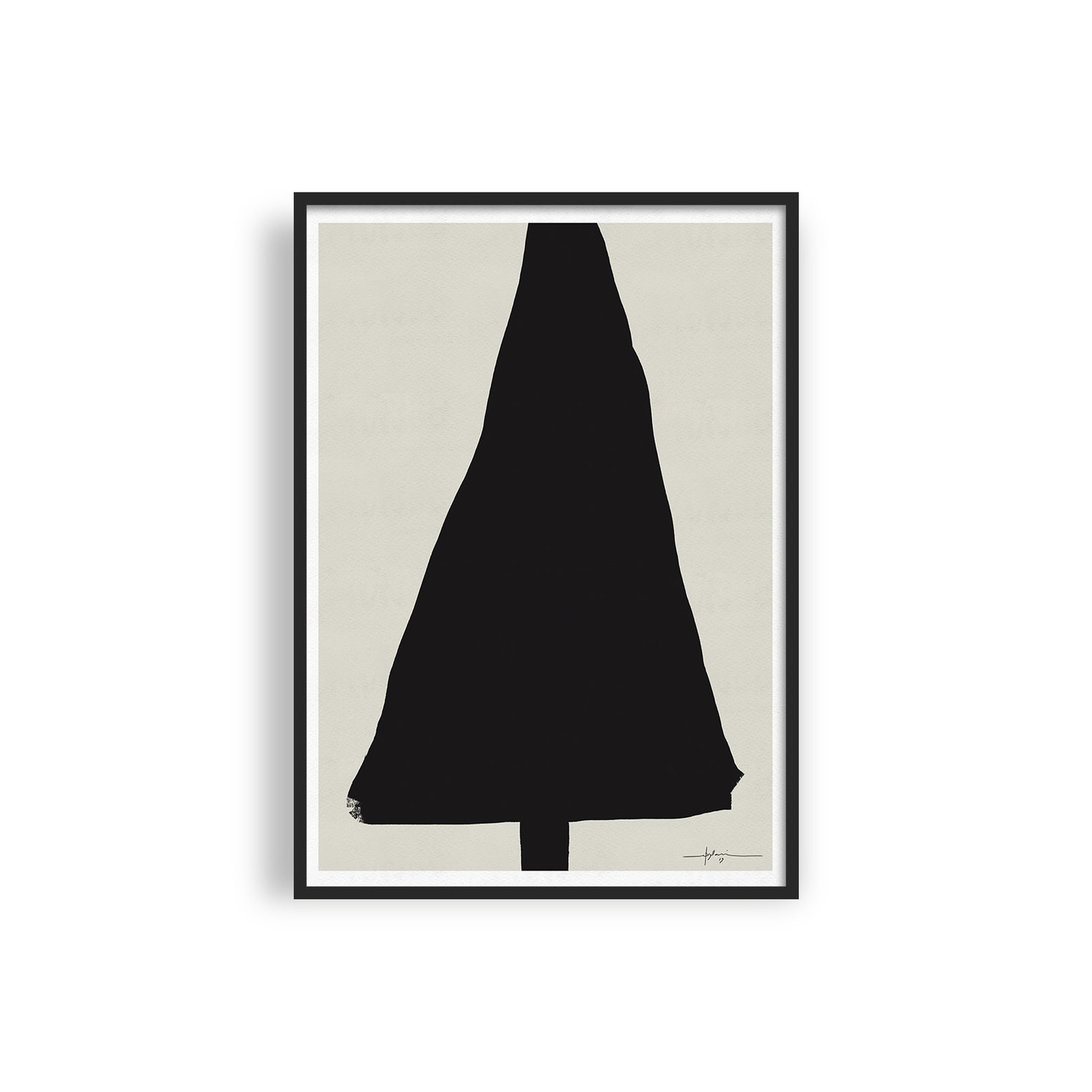 Modern Christmas Tree Printable Art Minimalist Holiday Art | Etsy