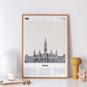 VIENNA Printable Poster, Minimalist Travel Poster, Modern City Poster ...