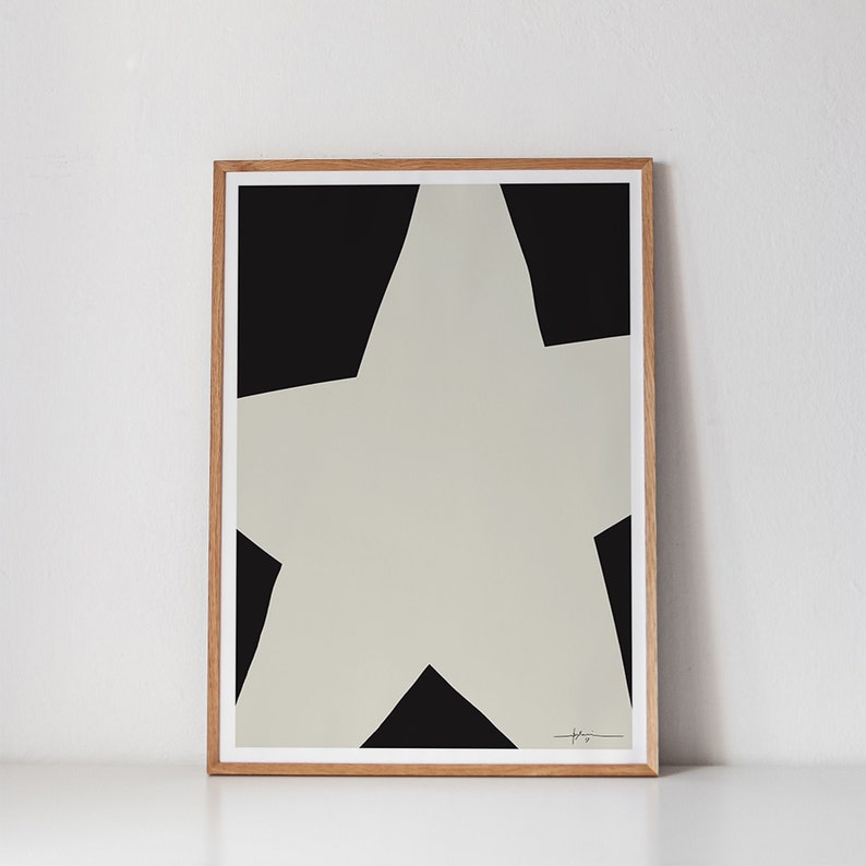 Modern Christmas Star Printable Art Minimalist Holiday Art - Etsy