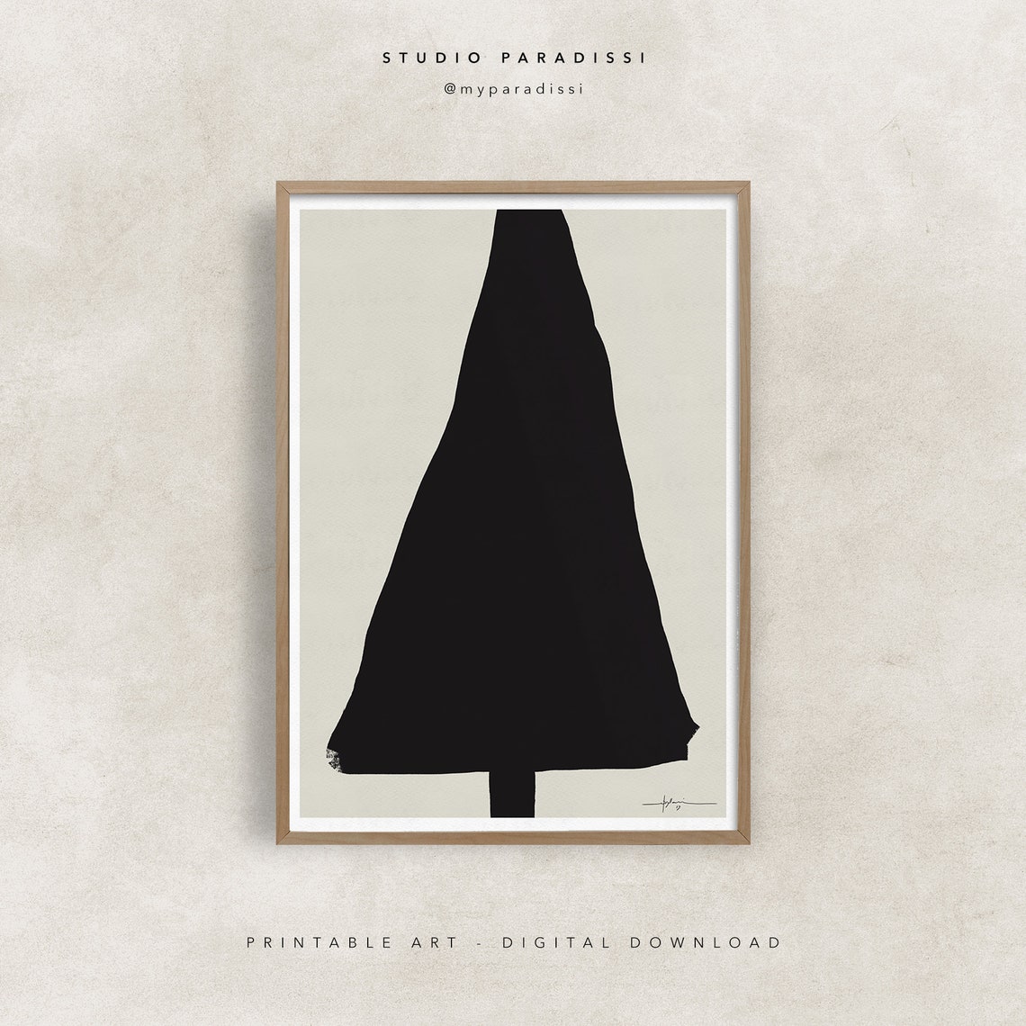 Modern Christmas Tree Printable Art Minimalist Holiday Art | Etsy