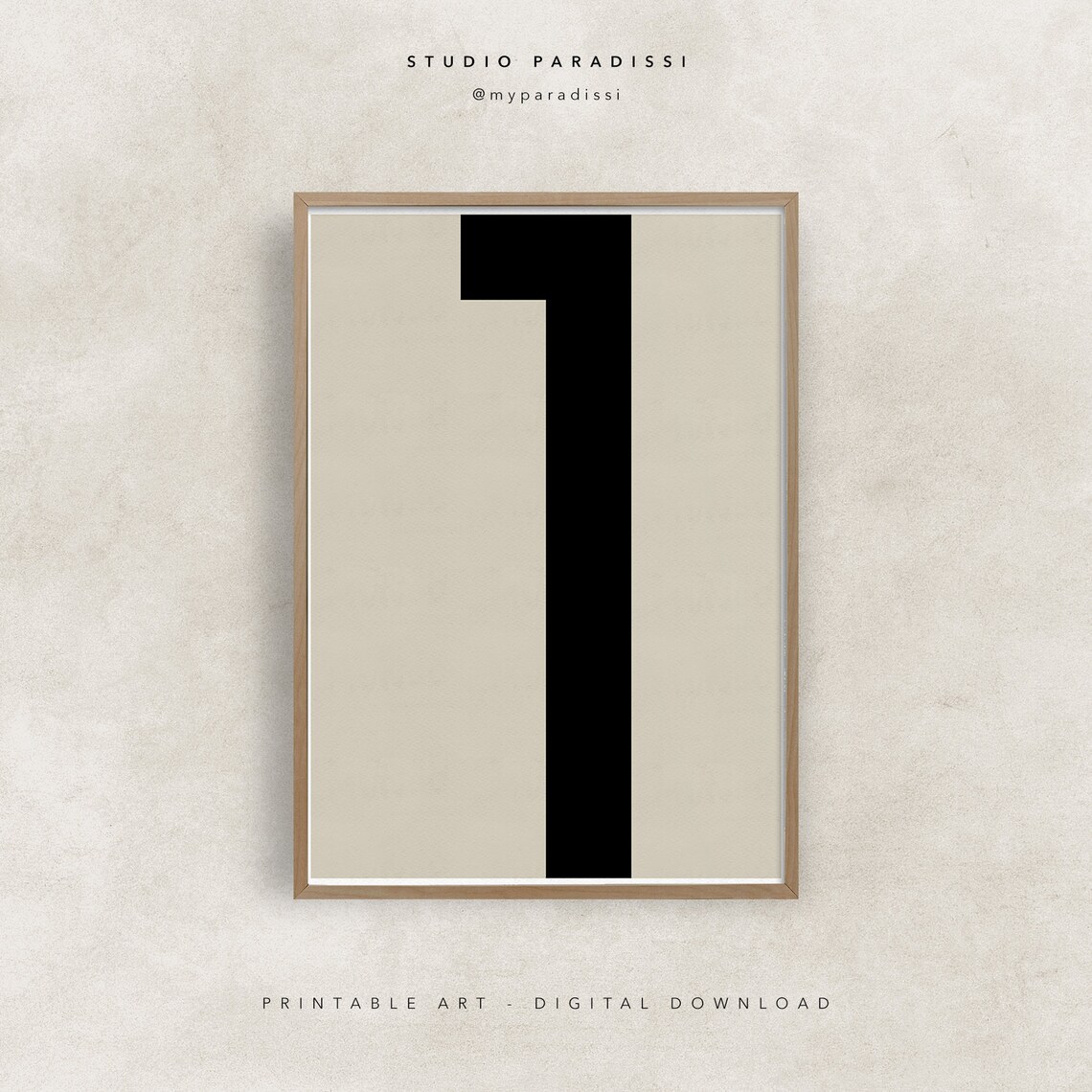 NUMBER 1 Printable Sign Modern Typography Art Print | Etsy