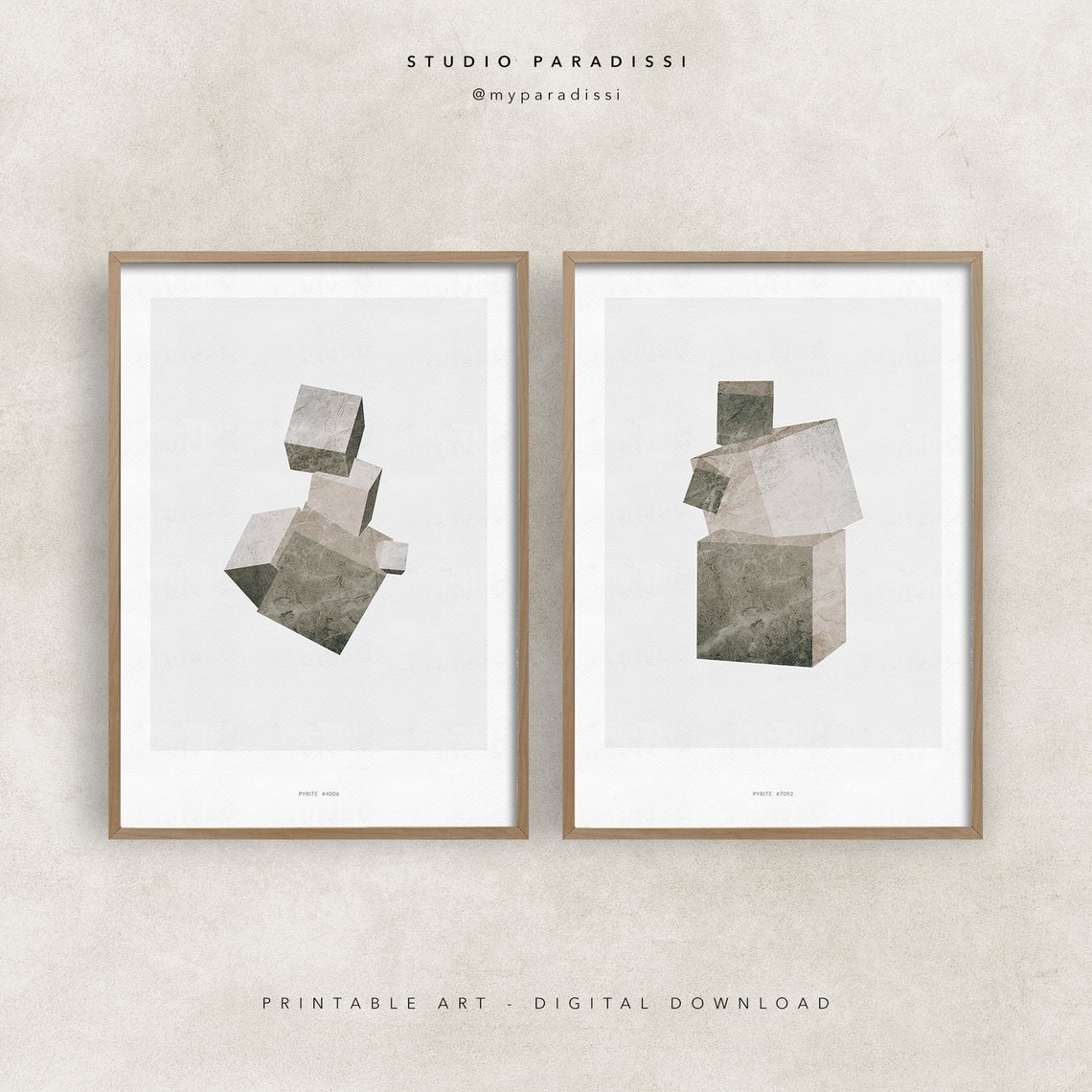 GEOMETRIC ART Set of 2 Printable Art Modern Wall Decor | Etsy