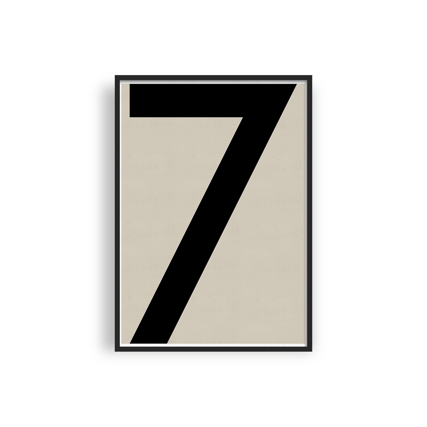 NUMBER 7 Printable Sign Modern Typography Art Print | Etsy