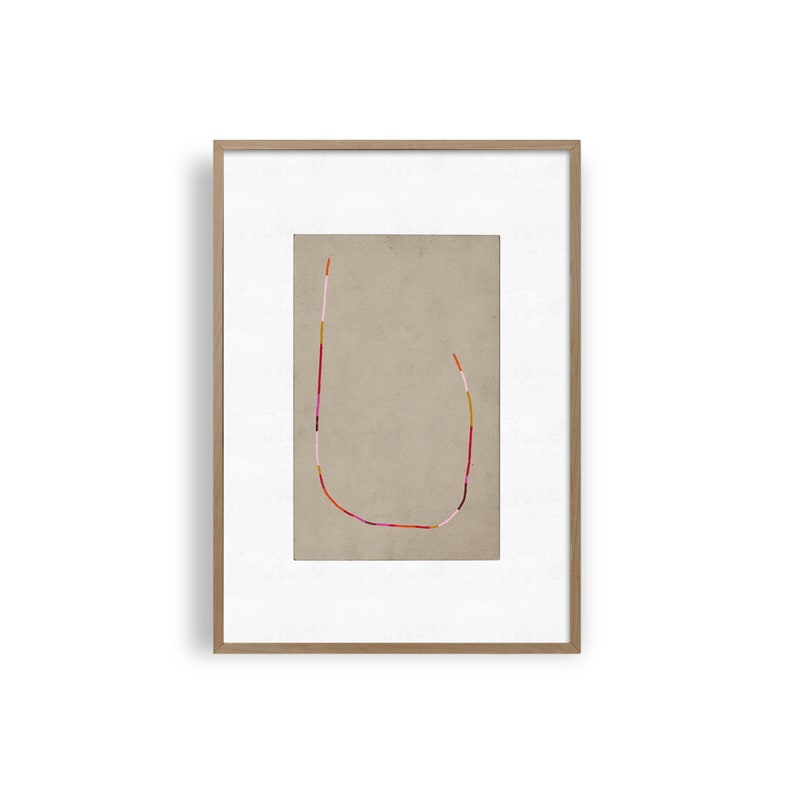 Abstract Line Art Prints: Warm Color Minimalist Decor (set of 2 ...