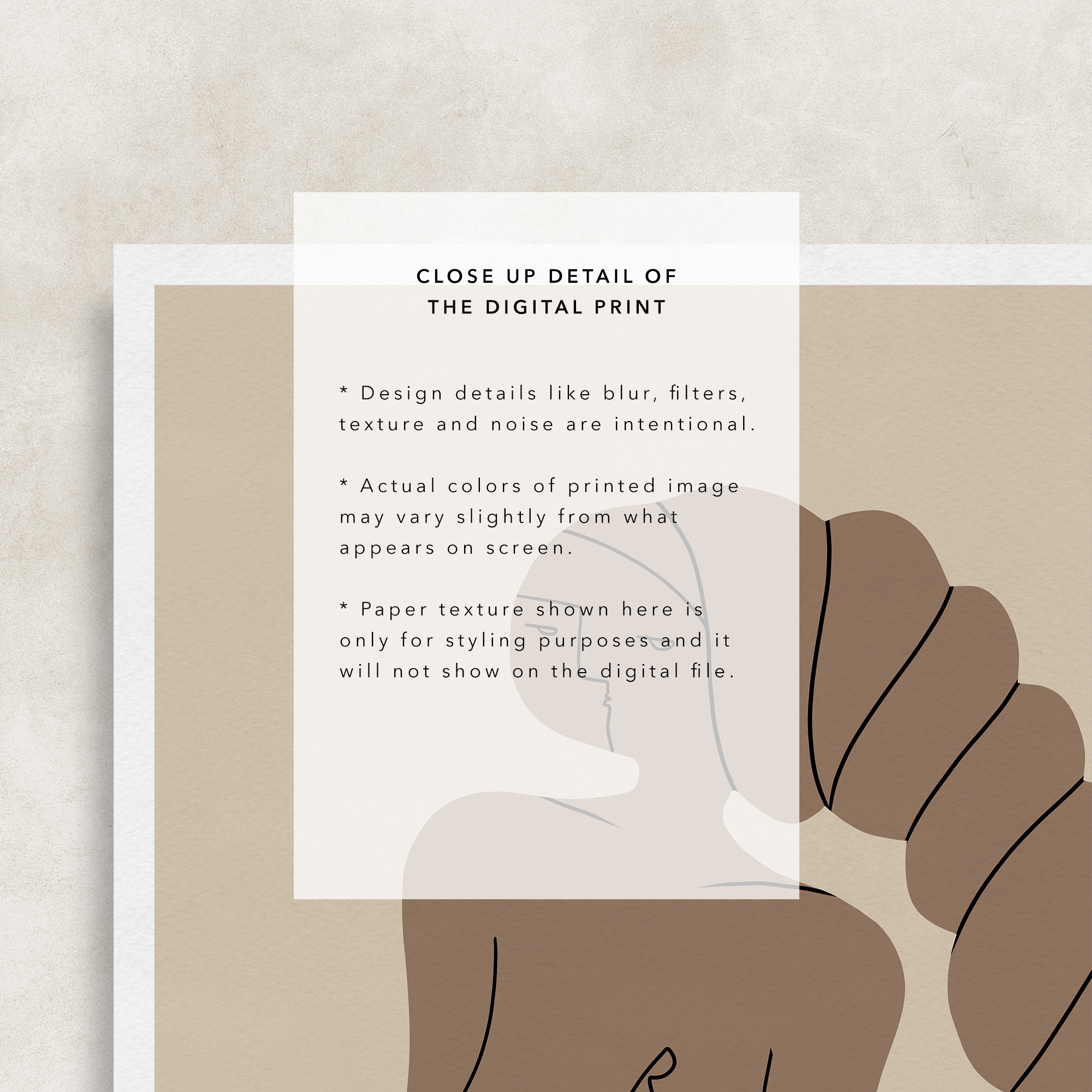 Abstract Woman Printable Art Beige Drawing Modern Wall | Etsy