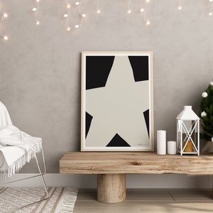 Modern Christmas Star Printable Art, Minimalist Holiday Art Print ...