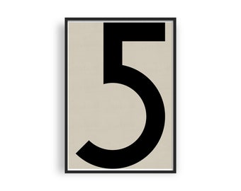 Number 5 Poster | Etsy