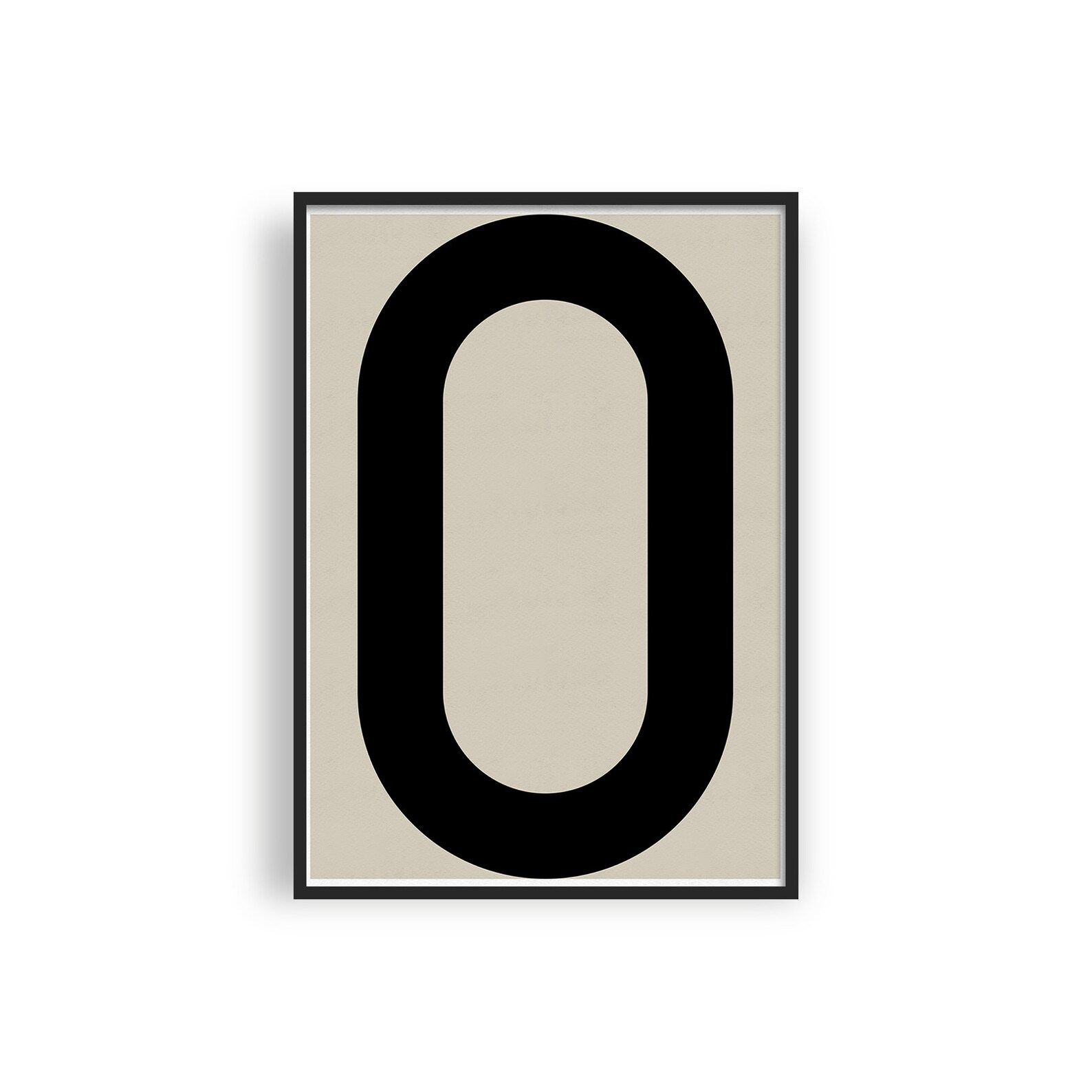 NUMBER 0 Printable Sign Modern Typography Art Print | Etsy