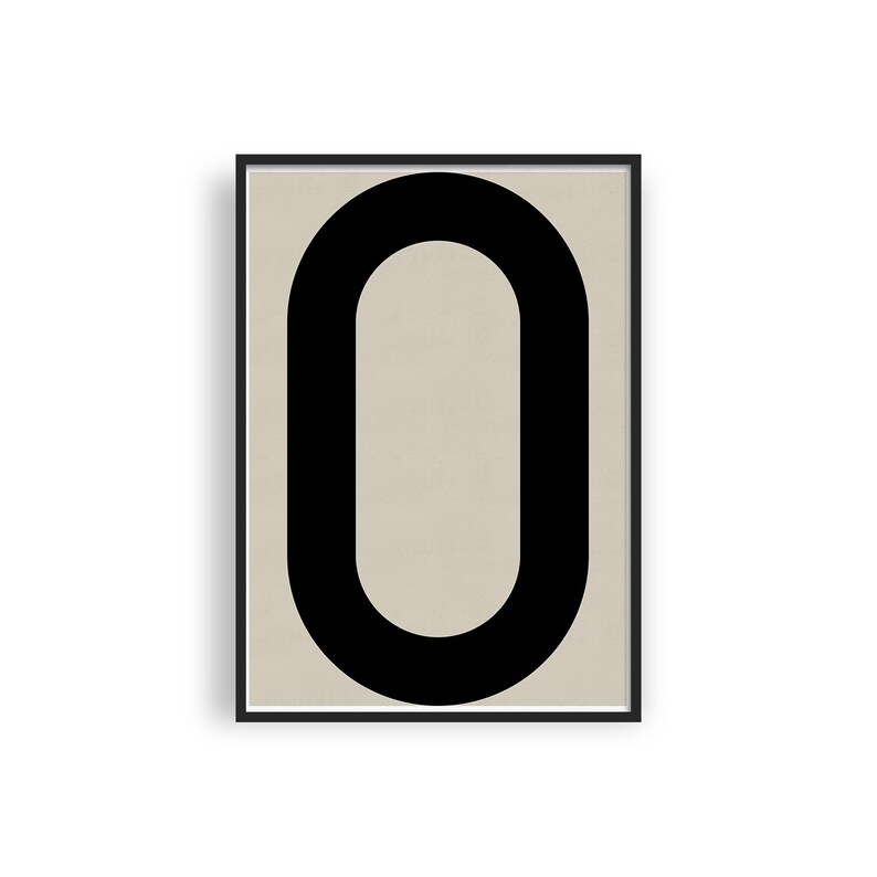 NUMBER 0 Printable Sign Modern Typography Art Print - Etsy