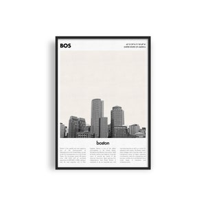 BOSTON Printable Poster, Minimalist Travel Poster, Modern City Poster ...