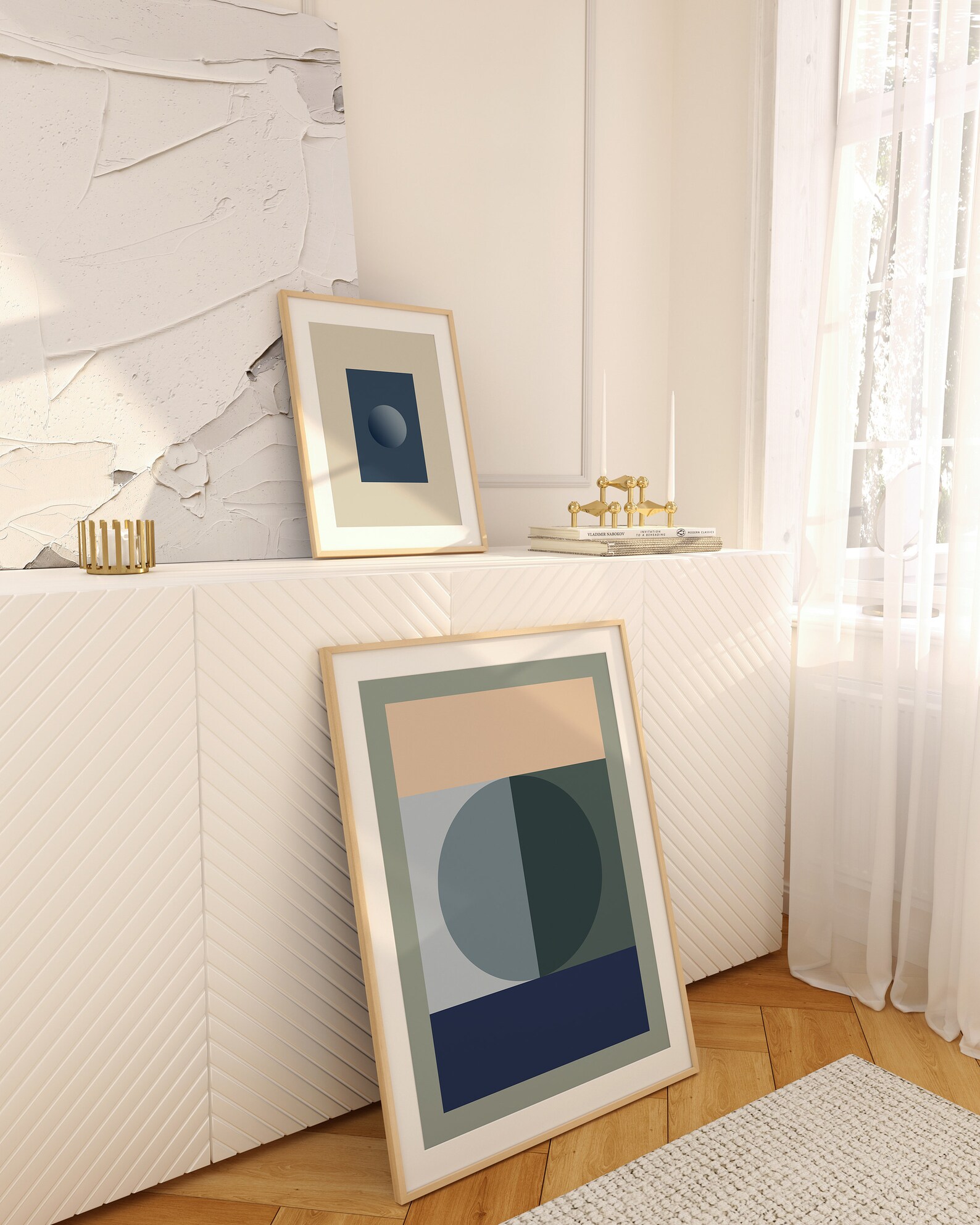 Modern Color Block Art Print Minimalist Sage Green Emerald - Etsy