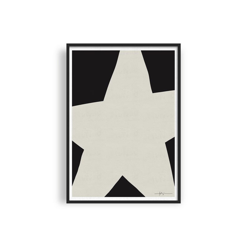 Modern Christmas Star Printable Art Minimalist Holiday Art - Etsy