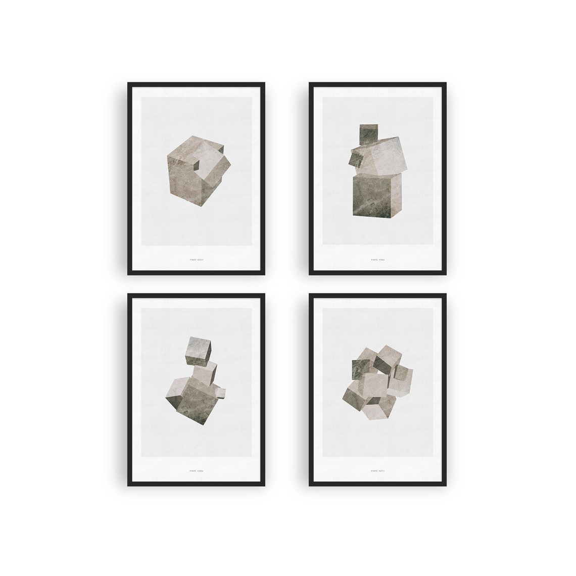 PYRITE Set of 4 Printable Art Geometric Art Modern Wall | Etsy