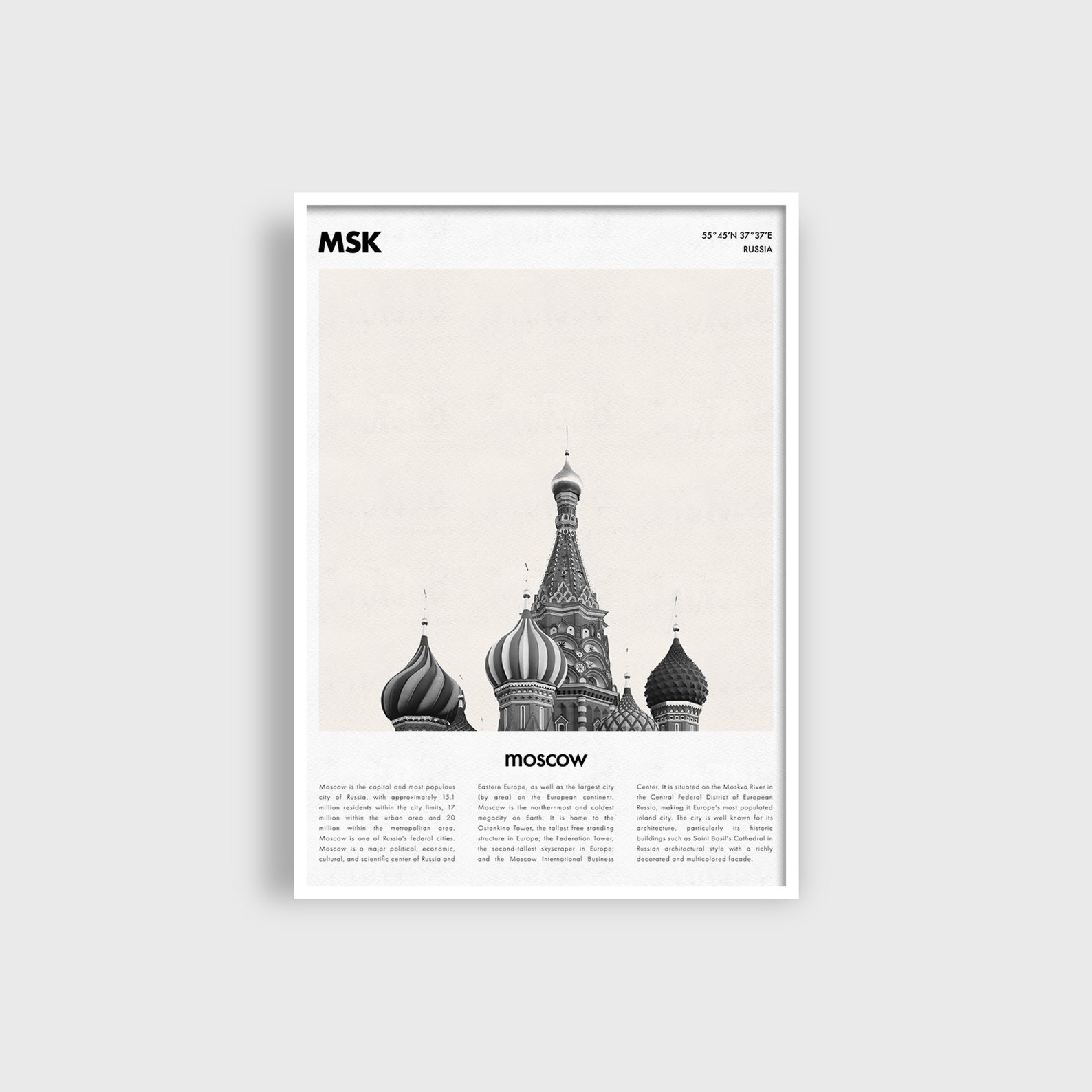 MOSCOW Printable Poster Minimalist Travel Poster Modern City - Etsy