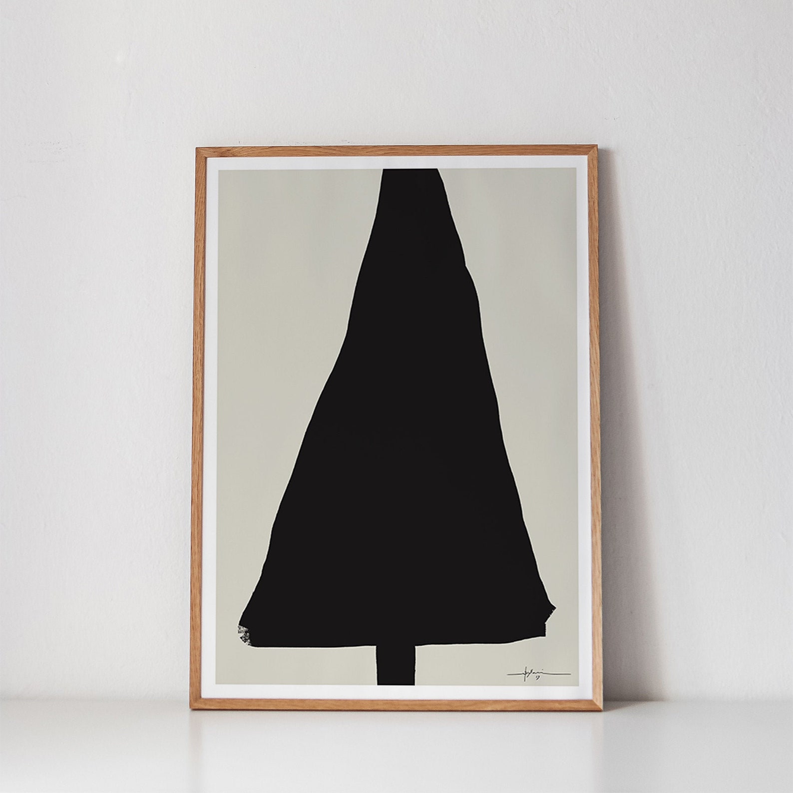 Modern Christmas Tree Printable Art Minimalist Holiday Art | Etsy