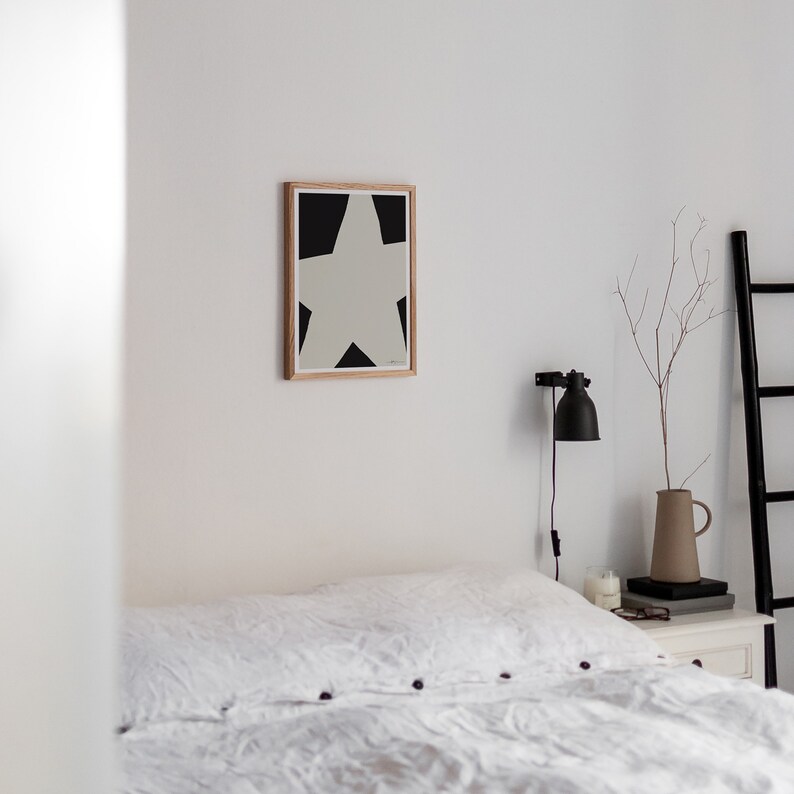 Modern Christmas Star Printable Art Minimalist Holiday Art - Etsy