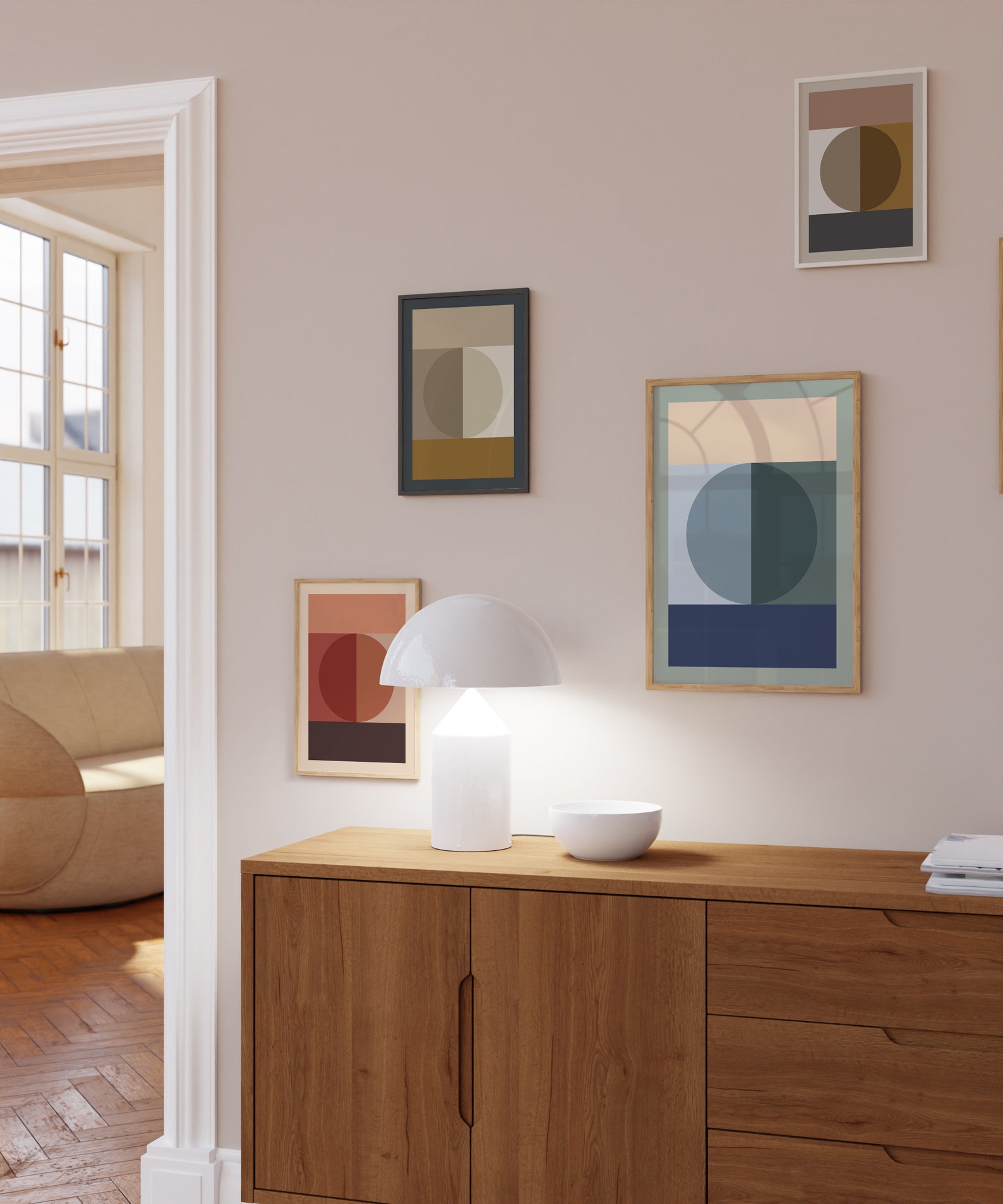 Modern Color Block Art Print Geometric Brown Beige Ochre Grey - Etsy