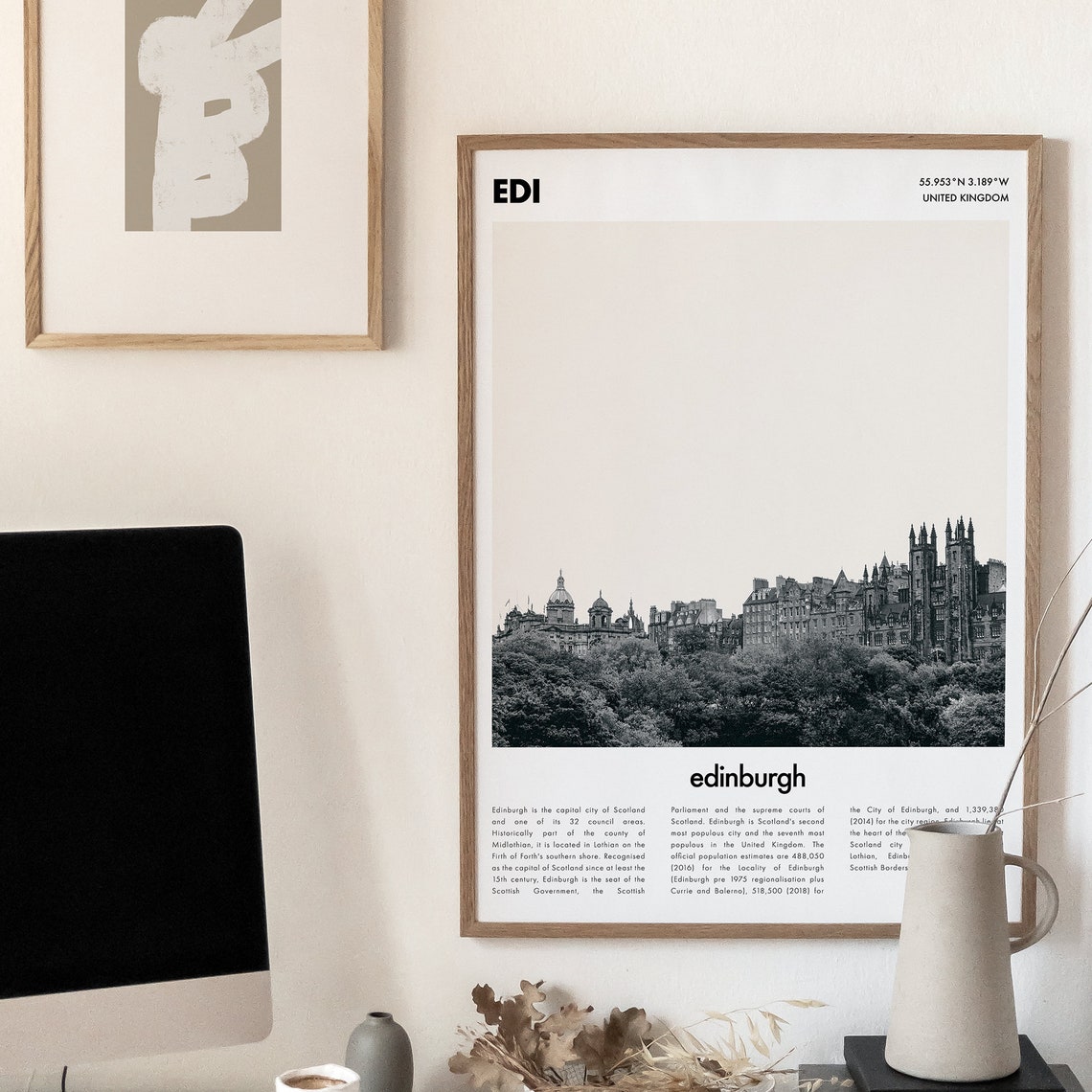 EDINBURGH Printable Poster Minimalist Travel Poster Modern | Etsy