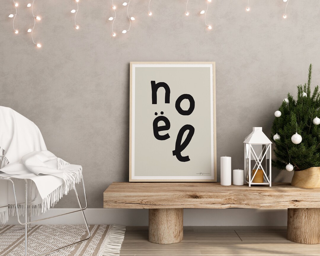 Modern Noel Christmas Art Print: Scandinavian Xmas Decor (downloadable ...