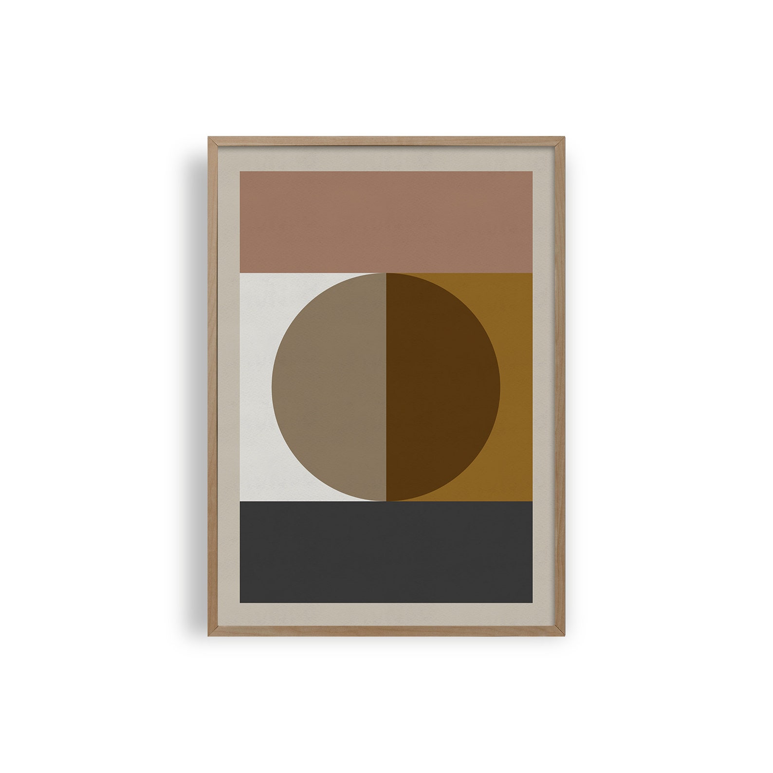 Modern Color Block Art Print Geometric Brown Beige Ochre Grey - Etsy