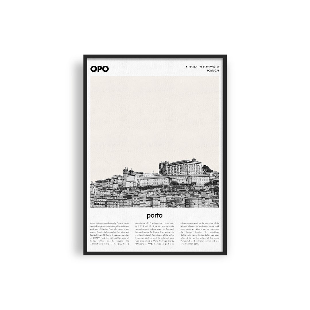 PORTO Printable Poster, Minimalist Travel Poster, Modern City Poster ...