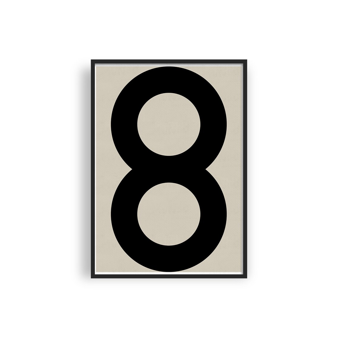 NUMBER 8 Printable Sign Modern Typography Art Print - Etsy