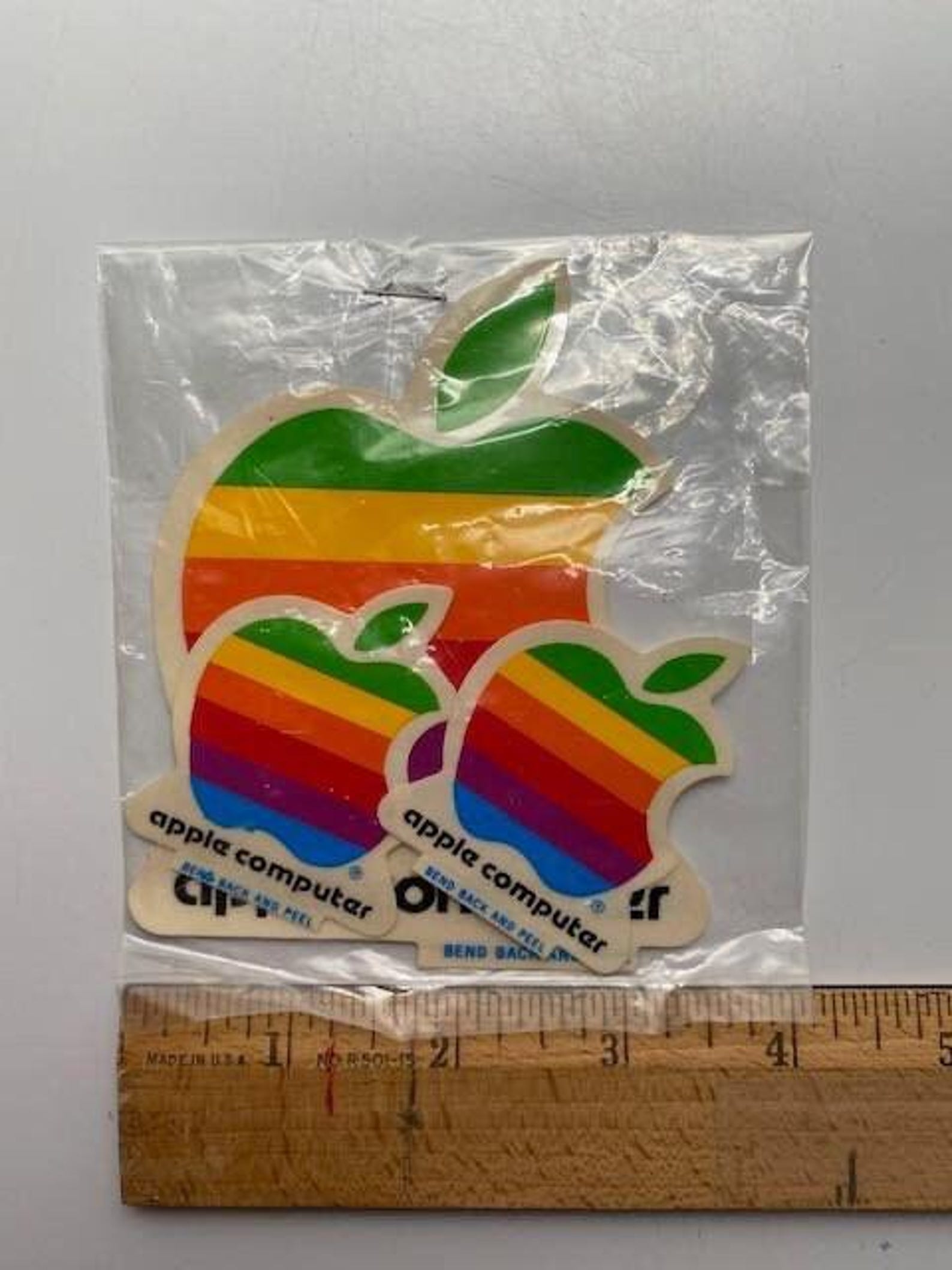 Apple Computer Stickers Decal Vintage 80s Rainbow Still in Original ...