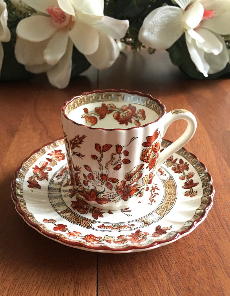 Copeland Spode India Tree Orange Rust With Scallop Trim Flat - Etsy