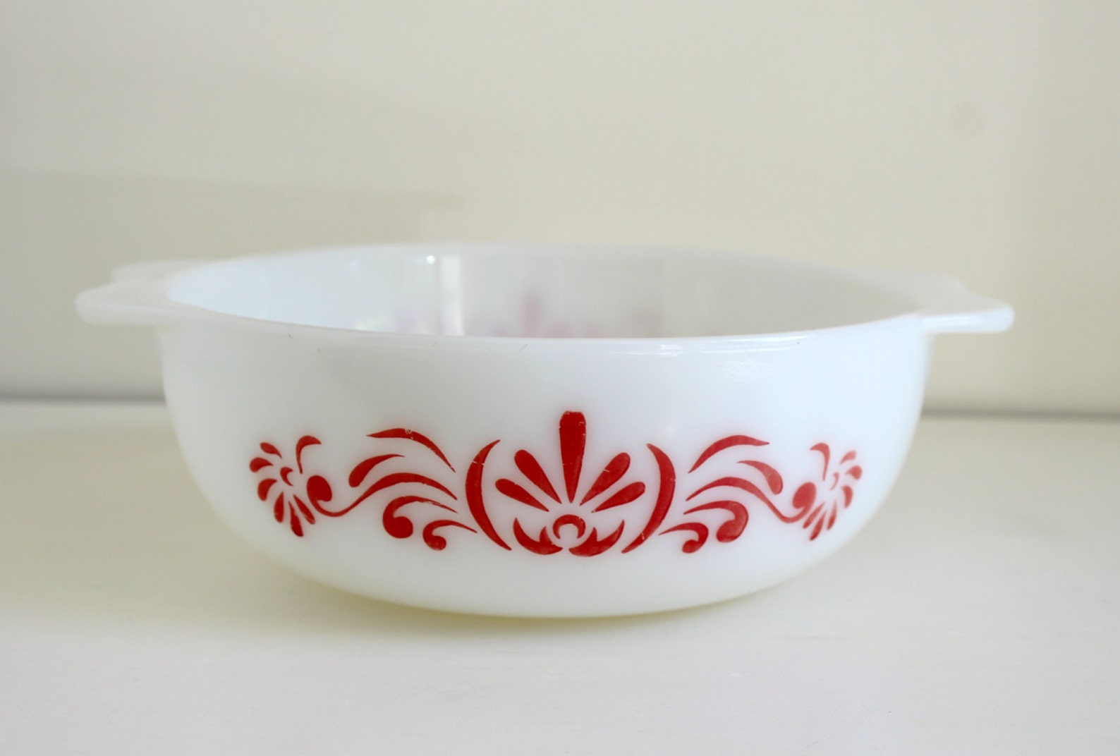 Vintage Pyrex, Easygrip Casserole Dish, JAJ Pyrex, Red Scroll, Pyrex ...