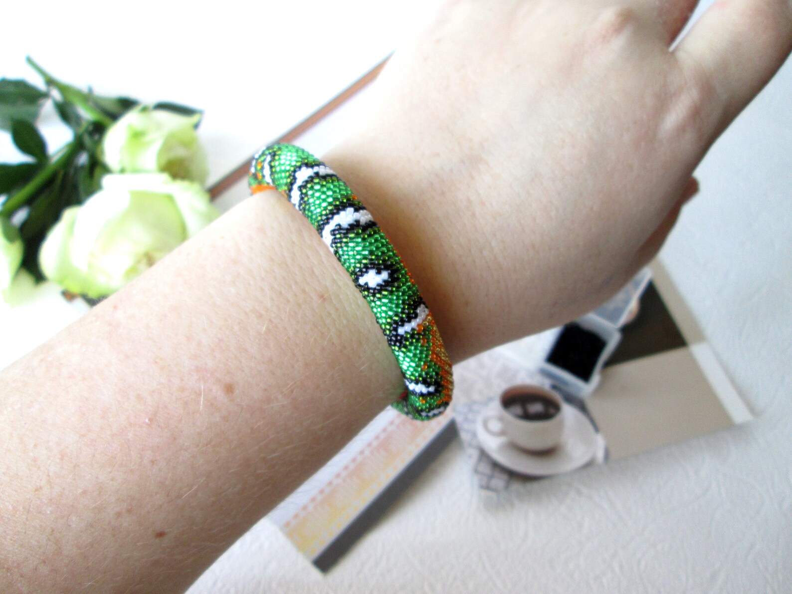 Bead Crochet Bracelet Snake Bracelet Python Beaded Bracelet | Etsy