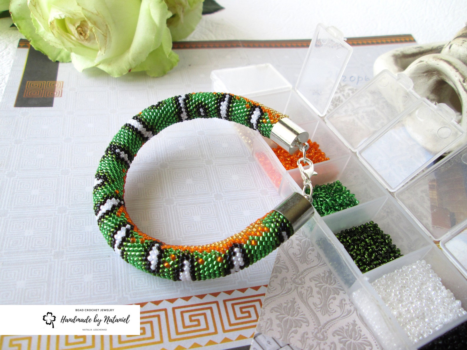 Bead Crochet Bracelet Snake Bracelet Python Beaded Bracelet | Etsy