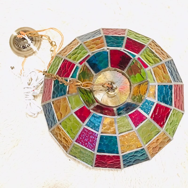 Stained Glass Ceiling Light - Etsy