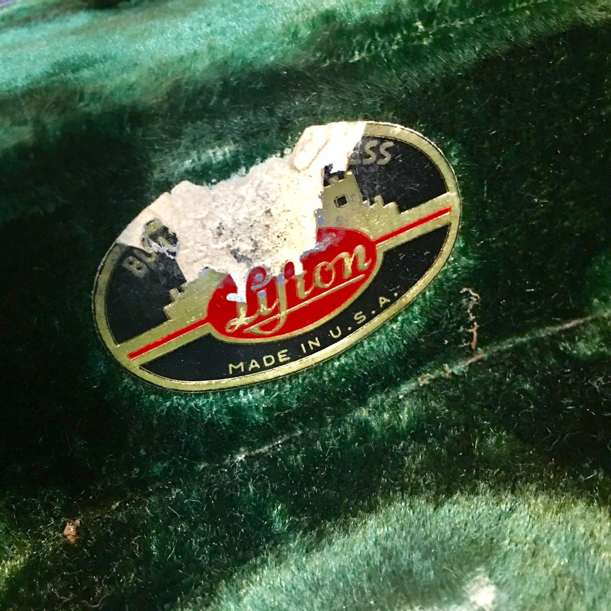 Vintage 1958 Lifton Violin Case With Key Emerald Green Crushed Velvet ...