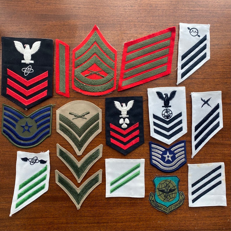 Vintage US Military Branches WWII Heraldry Patch Collection Navy Marine ...