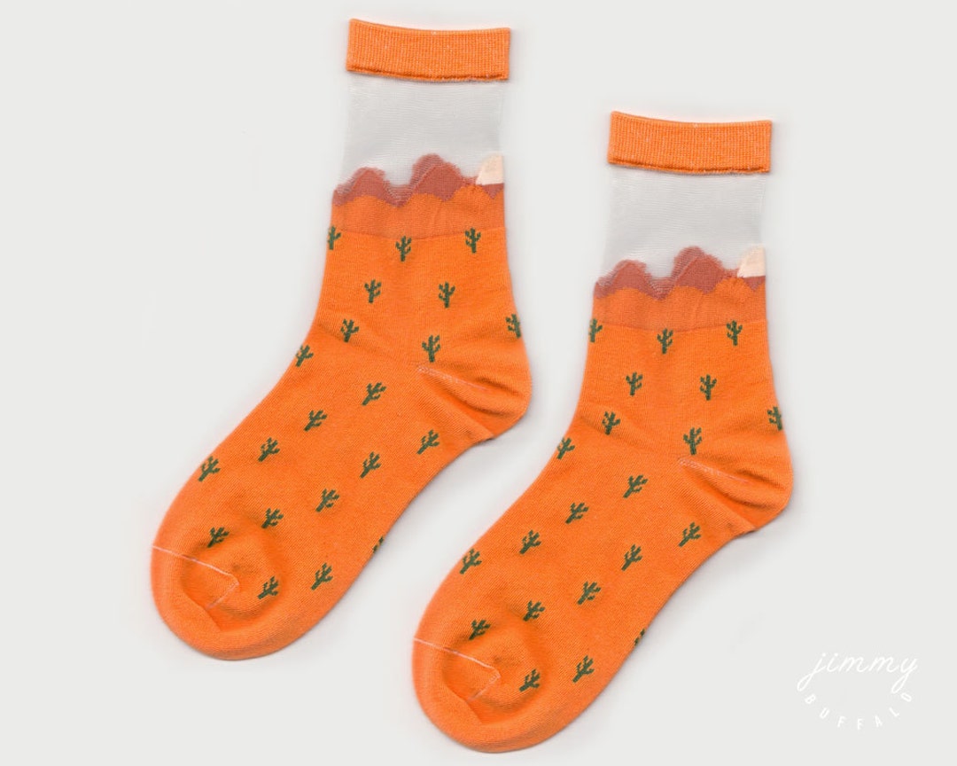 Desert Alone Sheer Cactus Socks - Etsy Australia