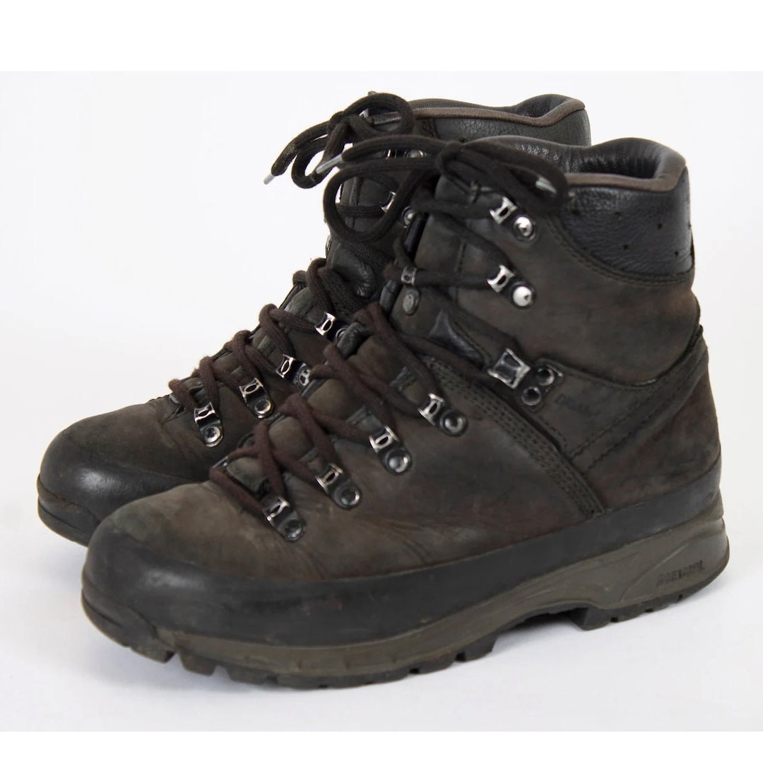 Meindl Military Grade Leather Hiking Boots - Black Army Combat Boots ...