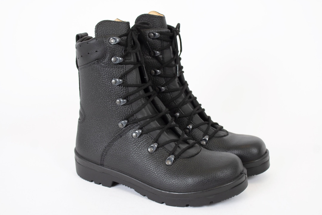 US10 Black Leather Military-grade Army Issued Boots Infantry / Airsoft ...