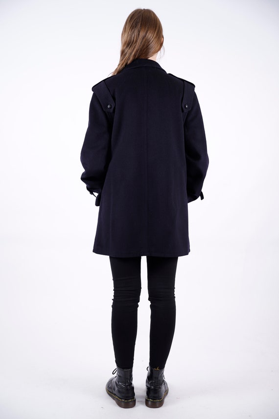 1970s Vintage Dark Marine Loden Blue Wool Winter Autu… - Gem