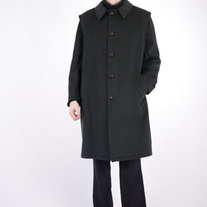 1970s Vintage Italian Green Olive Wool Alpaca Loden Longcoat Greatcoat ...