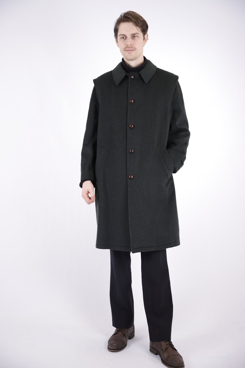 1970s Vintage Italian Green Olive Wool Alpaca Loden Longcoat - Etsy