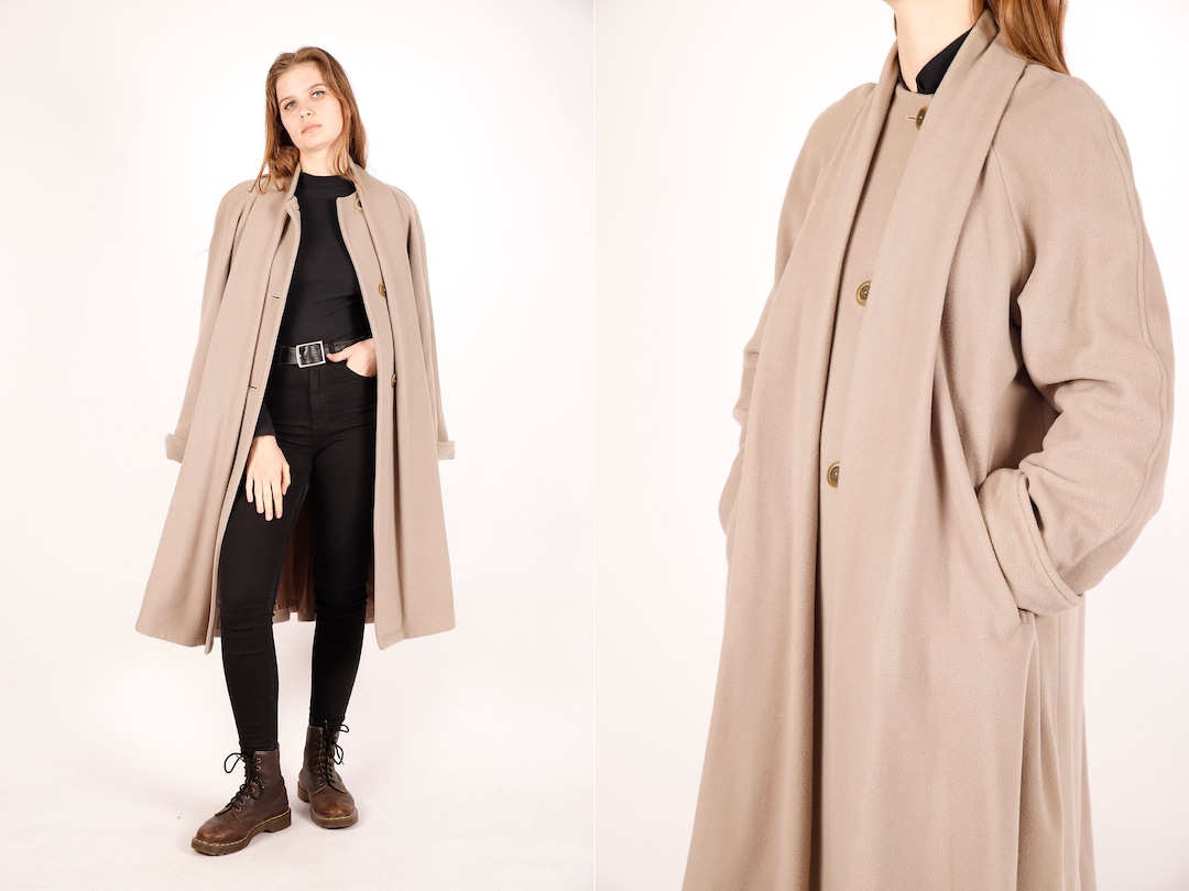1970s Vintage Beige Tan Camel Winter Wool Winter Autumn Topcoat Coat ...