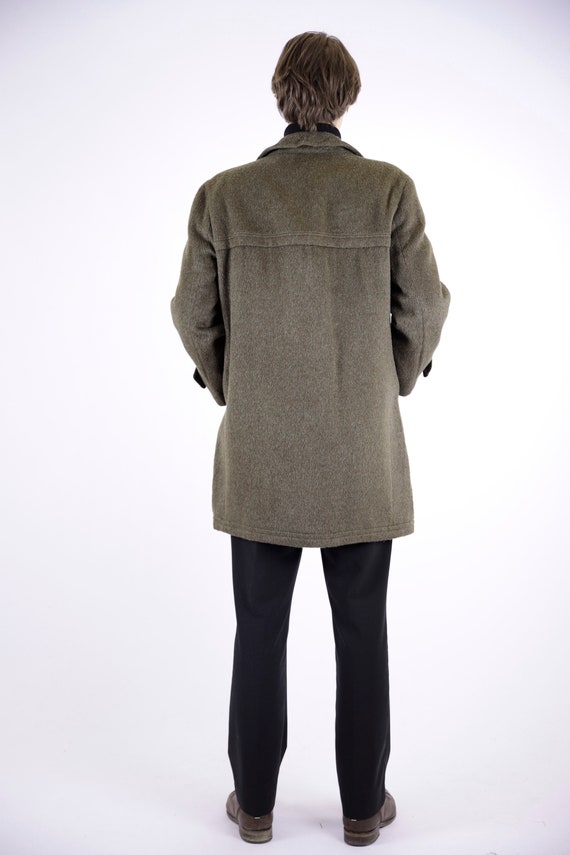 1970s Vintage Green Olive Wool Loden Longcoat Greatco… - Gem