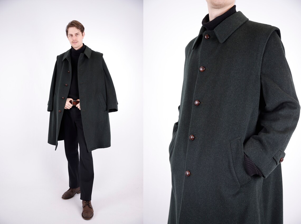 1970s Vintage Italian Green Olive Wool Alpaca Loden Longcoat - Etsy