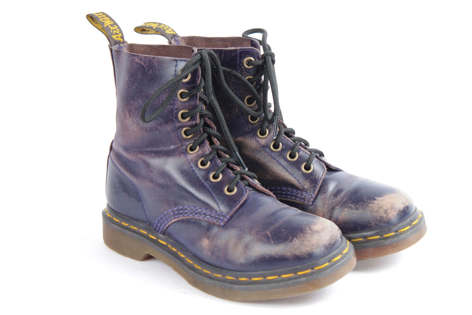 US5 Dr Martens Vintage Purple Leather Doc Martens Boots EU36 / - Etsy