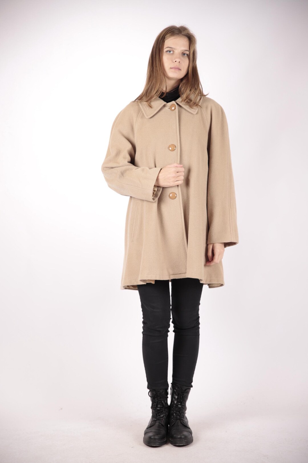 1970s Vintage Beige Tan Camel Winter Wool Winter Autumn Topcoat Coat ...
