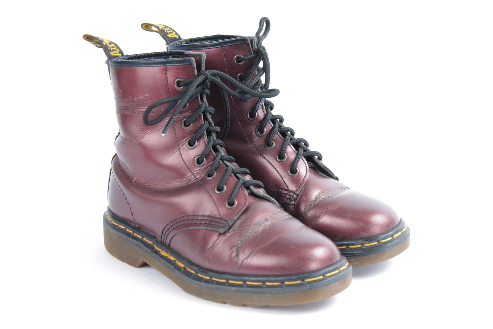 US6 Vintage Dr Martens Purple Glossy Leather Doc Martens Boots - Etsy