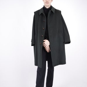 1970s Vintage Italian Green Olive Wool Alpaca Loden Longcoat Greatcoat ...