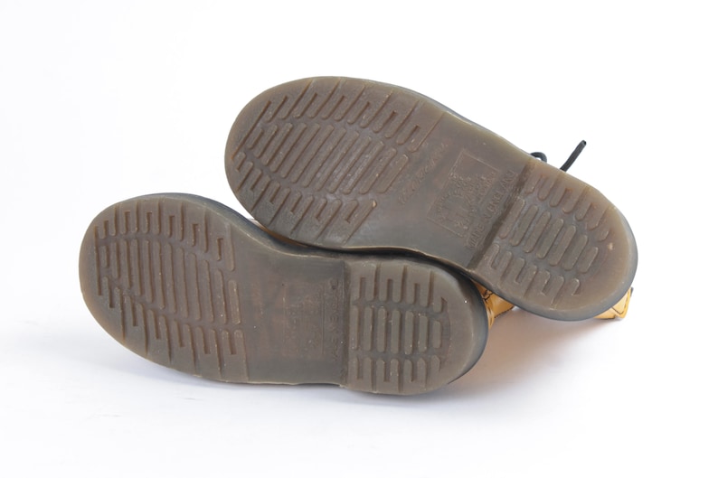 US3 Vintage Dr Martens Yellow Leather Doc Festival Punk Rocker - Etsy