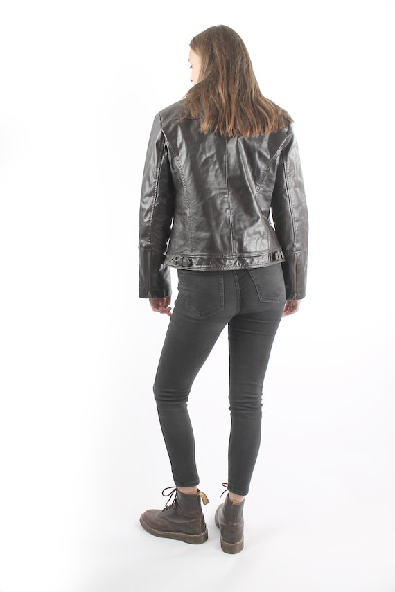 1950s Vintage Brown Greaser Leather Oversized Perfect… - Gem